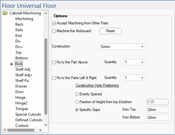 Universal Cabinet Machining