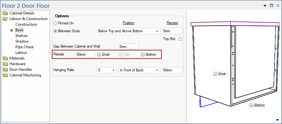 Backs Construction Defaults