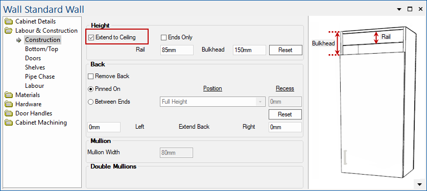 Top and Rail Construction Defaults