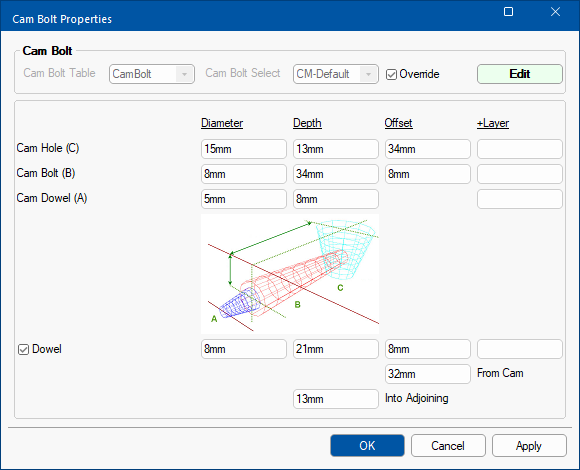 Machining Tool page : Defaults