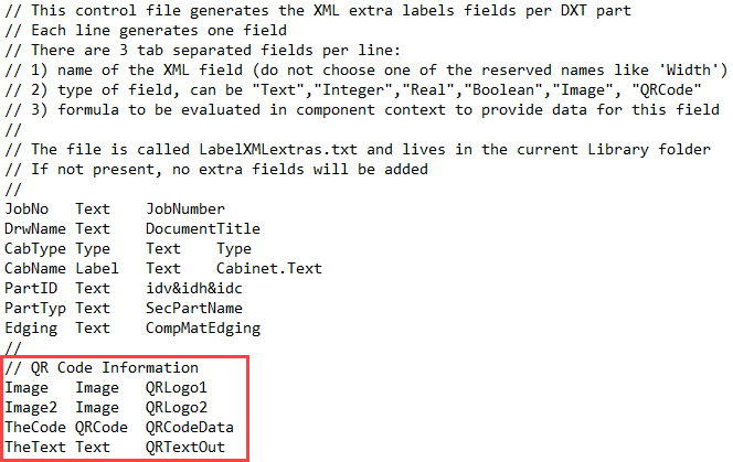 QR Code Data in the LabelXMLExtras File