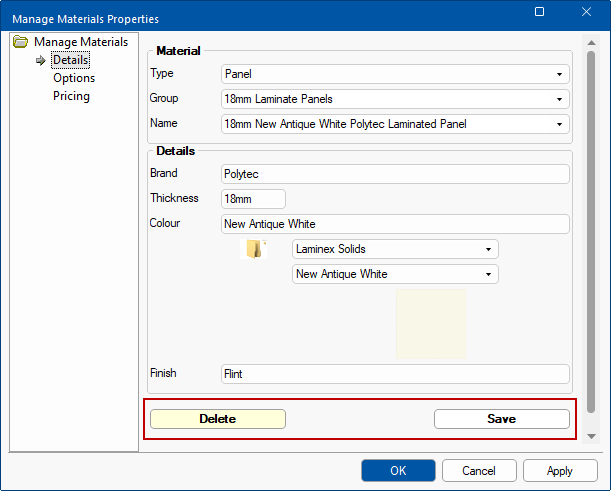 Materials Manager and Creating Materials
