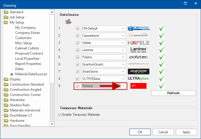 Material DataSource Creation
