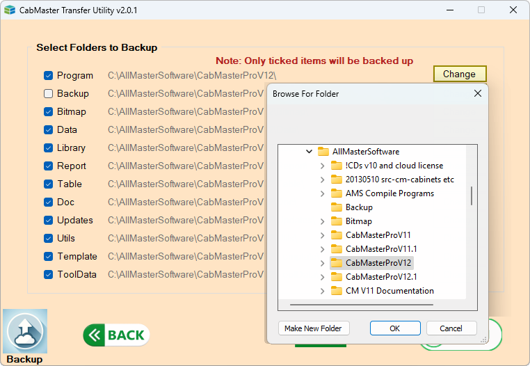CabMaster Transfer Utility
