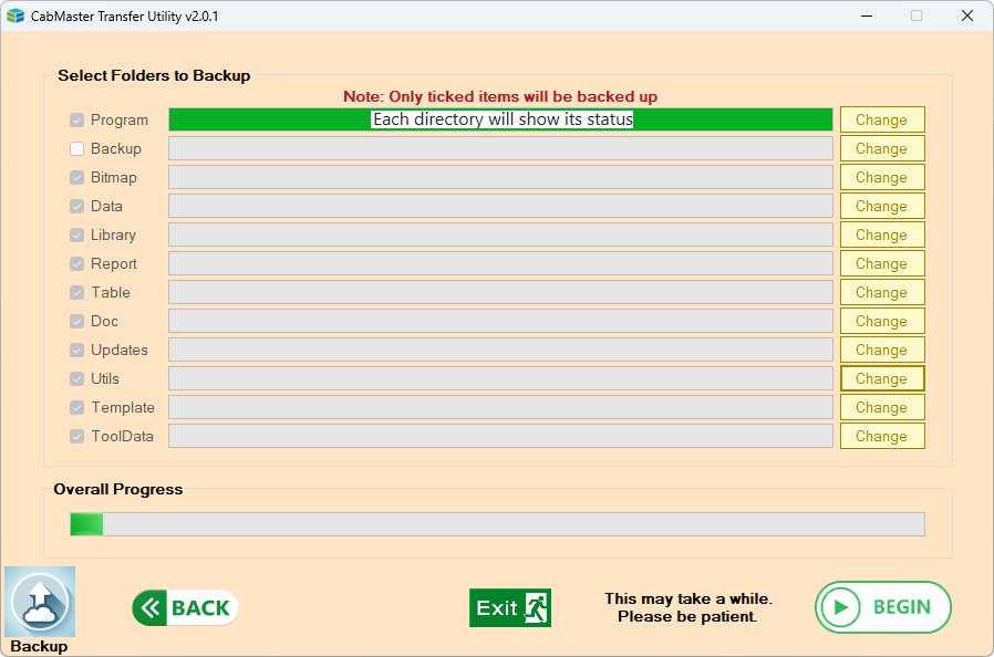 CabMaster Transfer Utility