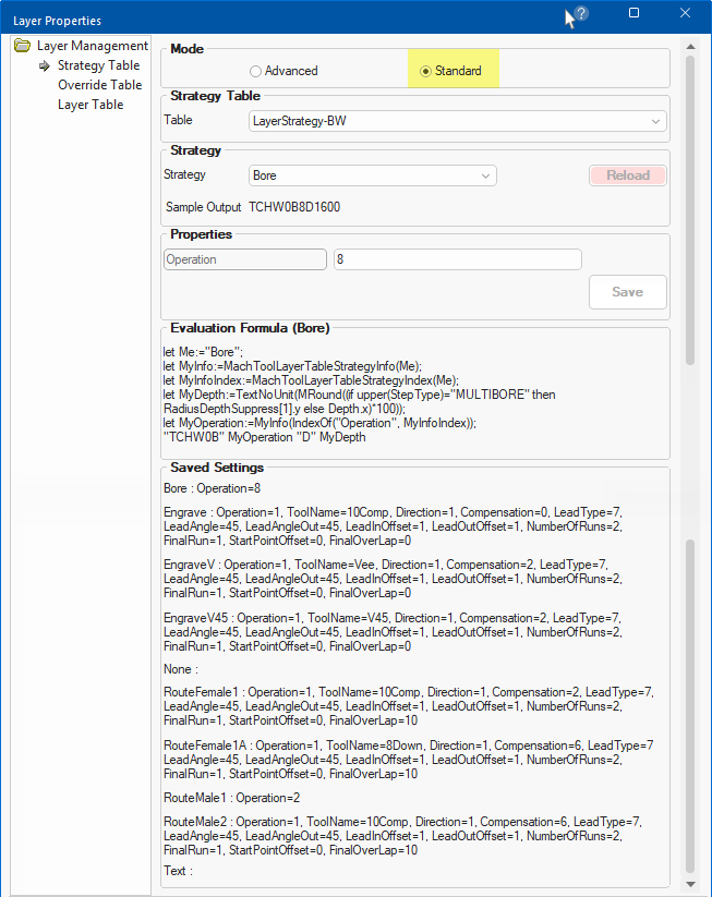 Strategy Table Management