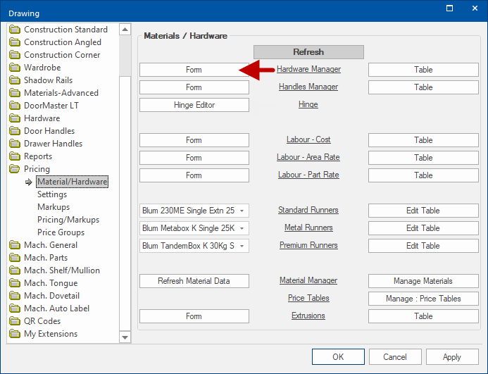 Pricing Hardware Accessories & Construction Items