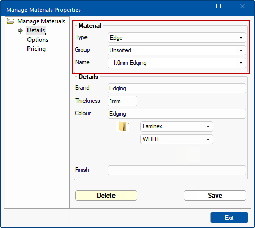 Pricing Materials using Linear Rate